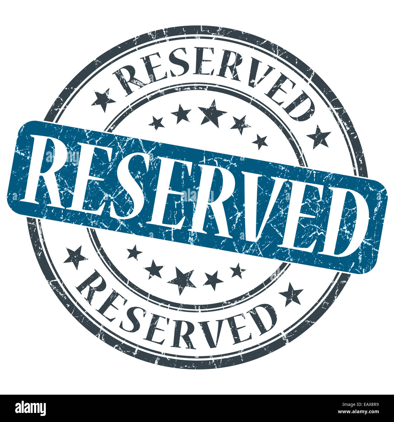 Reserved blue grunge round stamp on white background Stock Photo - Alamy