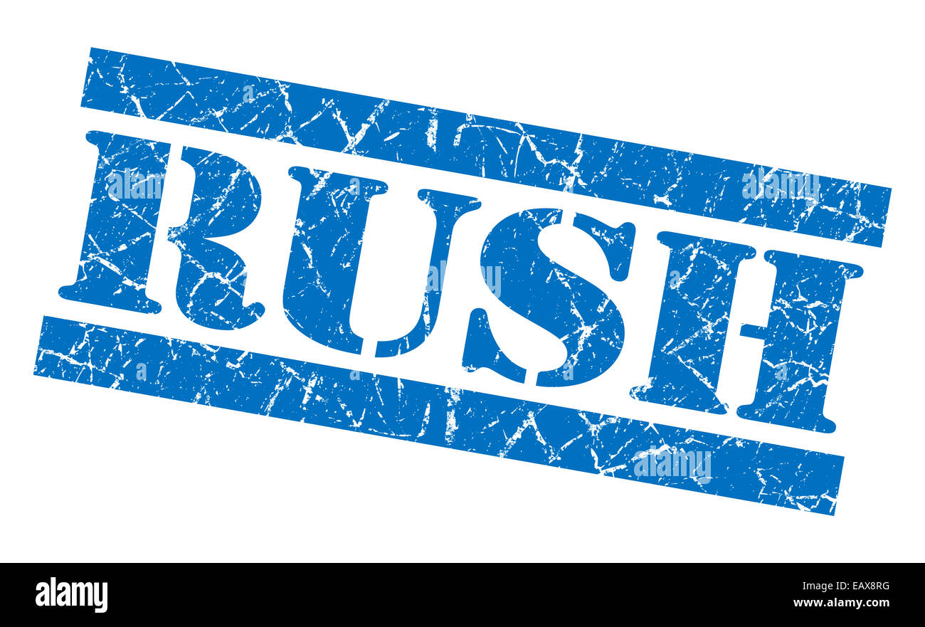 Rush blue grunge stamp Stock Photo - Alamy