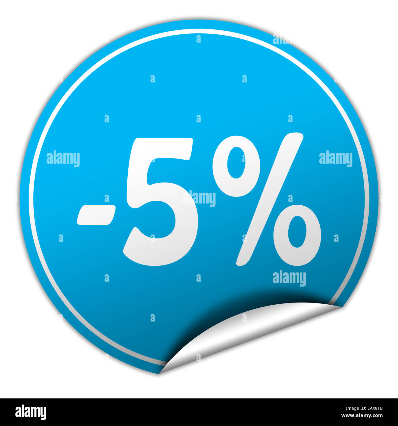 discount round blue sticker on white background Stock Photo - Alamy