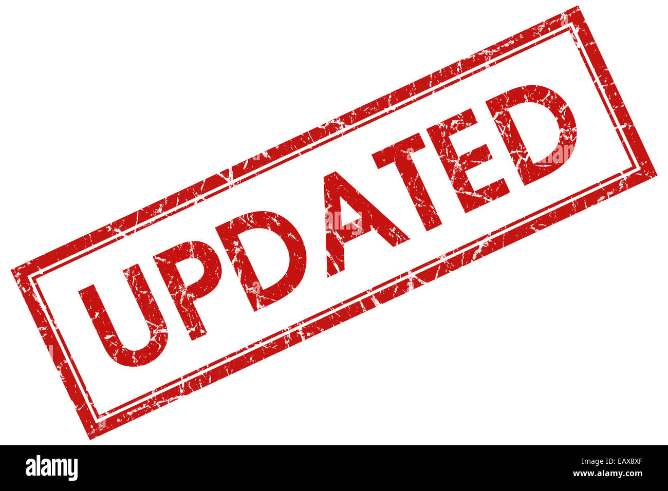 updated red square stamp Stock Photo - Alamy