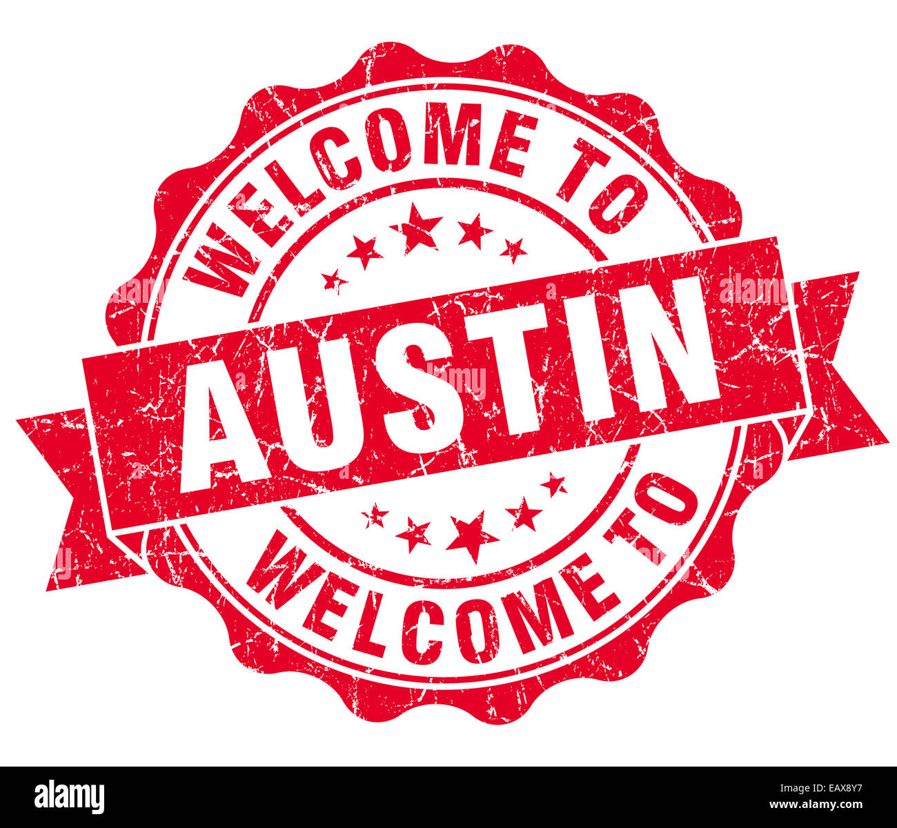 welcome to Austin red vintage isolated seal Stock Photo - Alamy