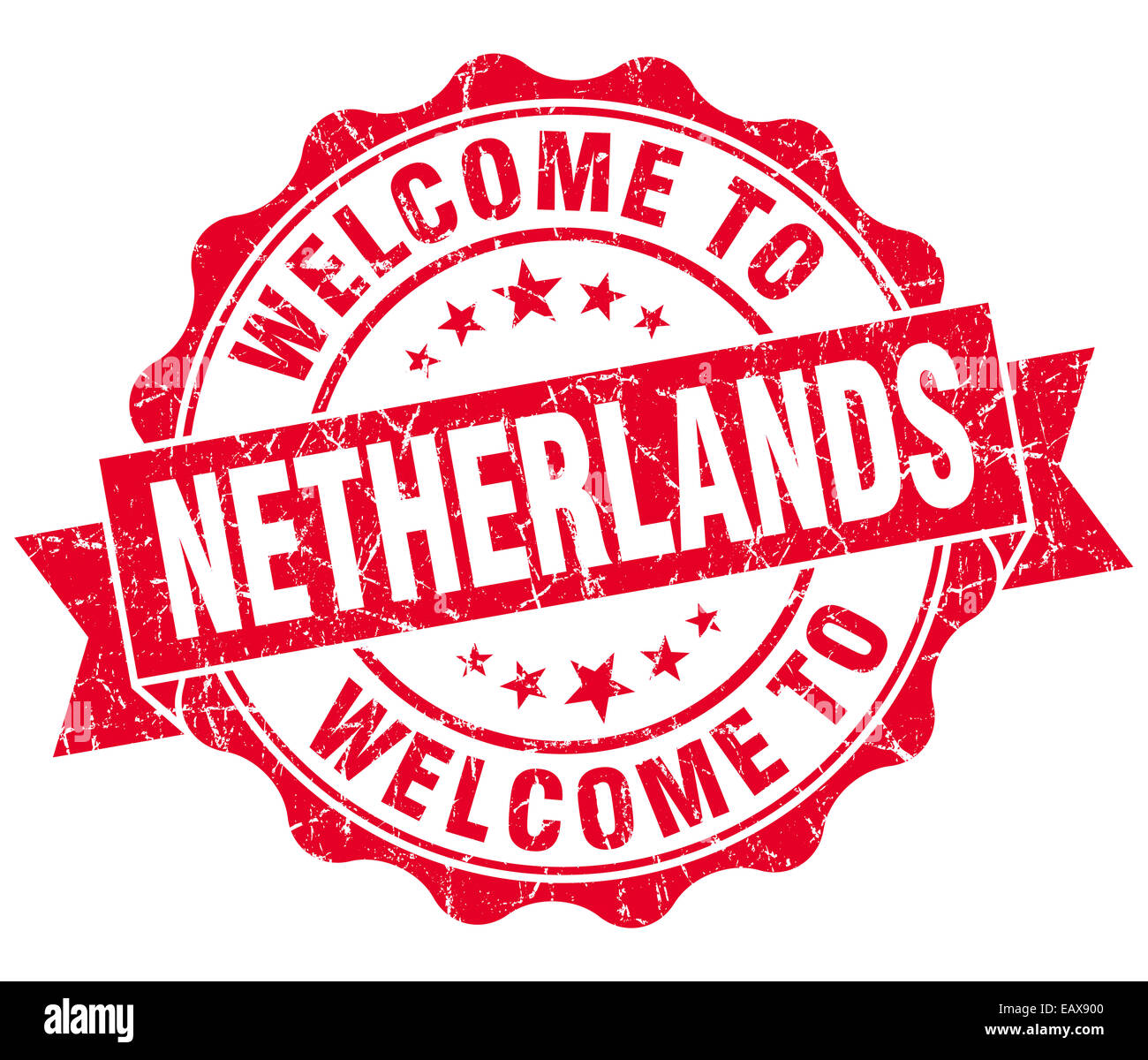 Welcome to Netherlands red grungy vintage isolated seal Stock Photo - Alamy