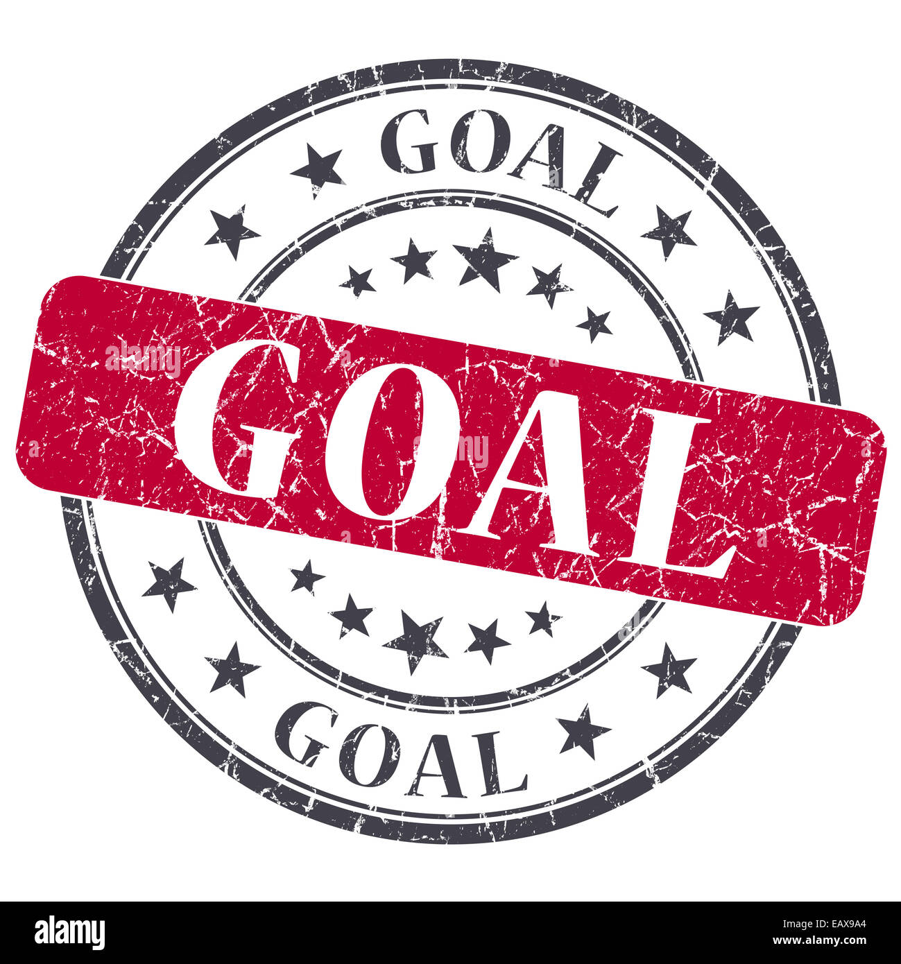 Goal red grunge textured vintage isolated stamp Stock Photo - Alamy