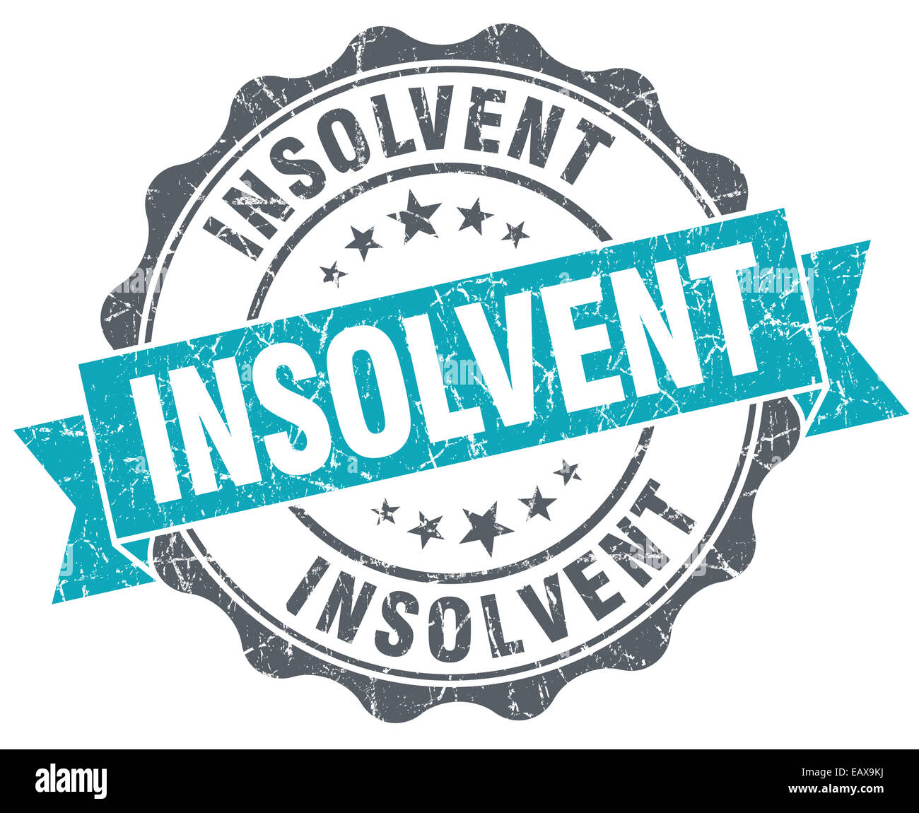 Insolvent turquoise grunge retro vintage isolated seal Stock Photo - Alamy