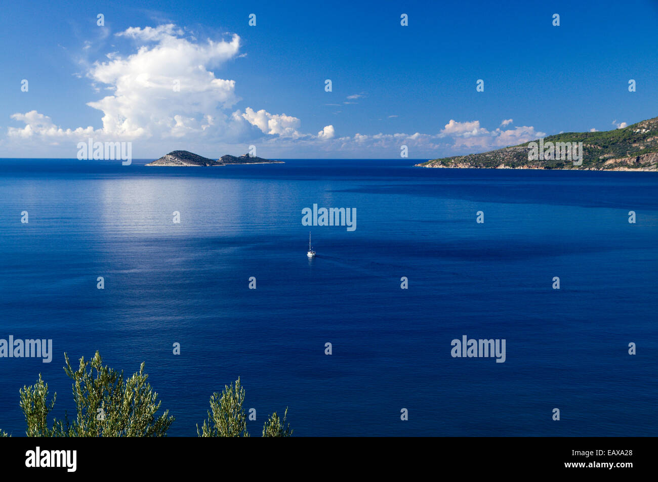 Kalkan Bay and Snake and Mouse Islands, Kalkan, Lycian Coast, Turkey ...