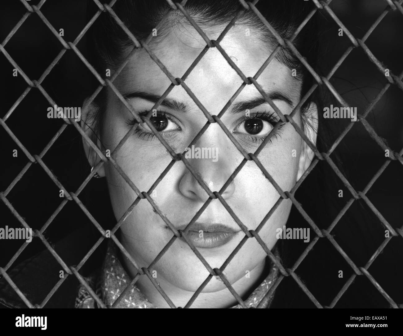 locked female portrait Stock Photo - Alamy
