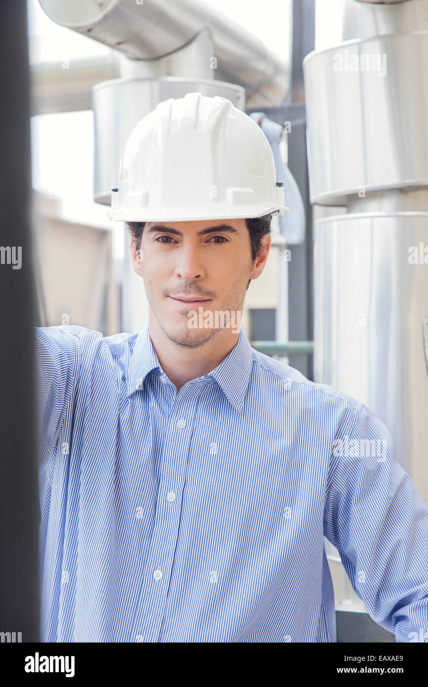 Engineer at industrial site, portrait Stock Photo - Alamy