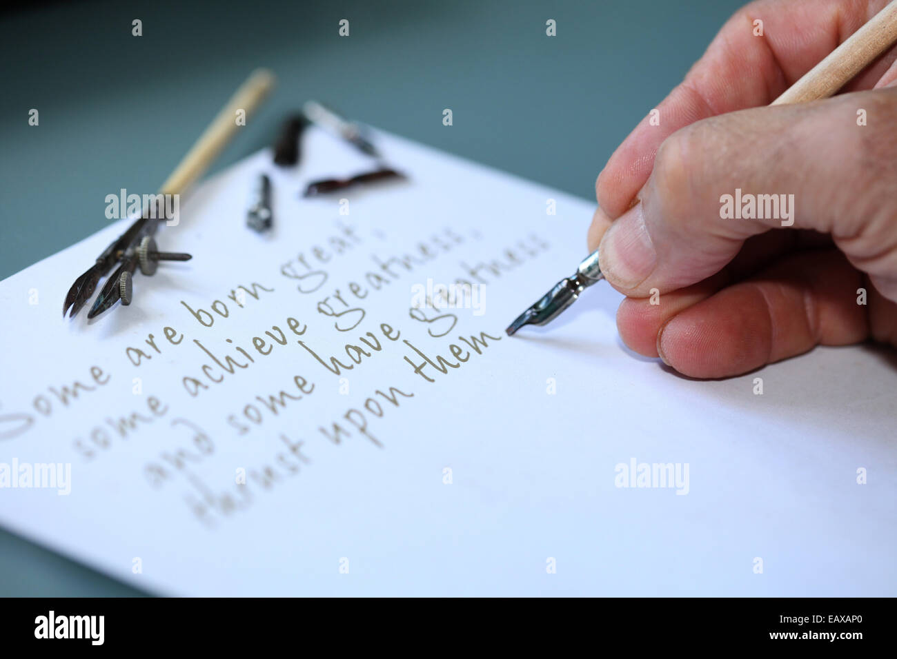 Hand written quote Stock Photo - Alamy