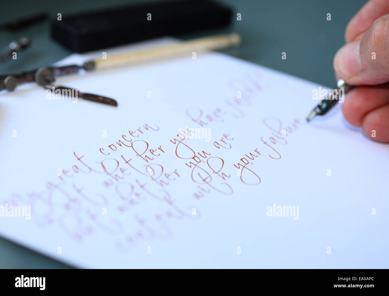 Hand written quote Stock Photo - Alamy