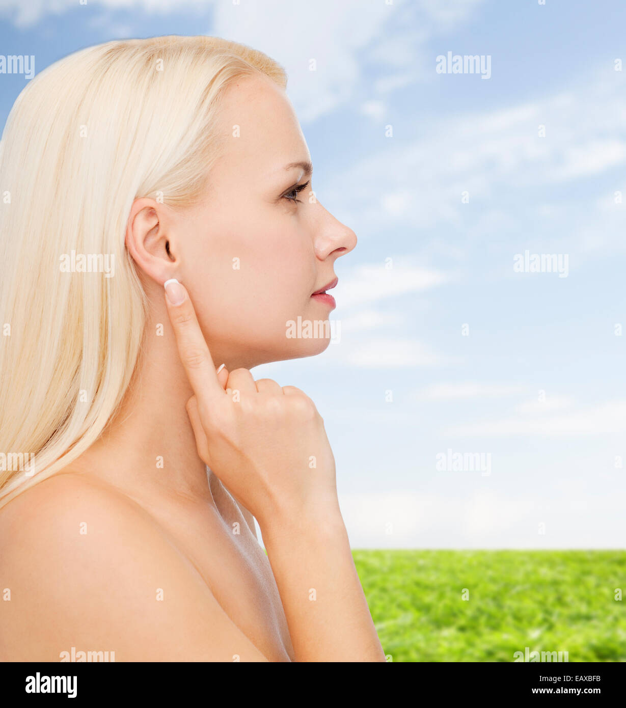 clean face of beautiful young woman Stock Photo - Alamy