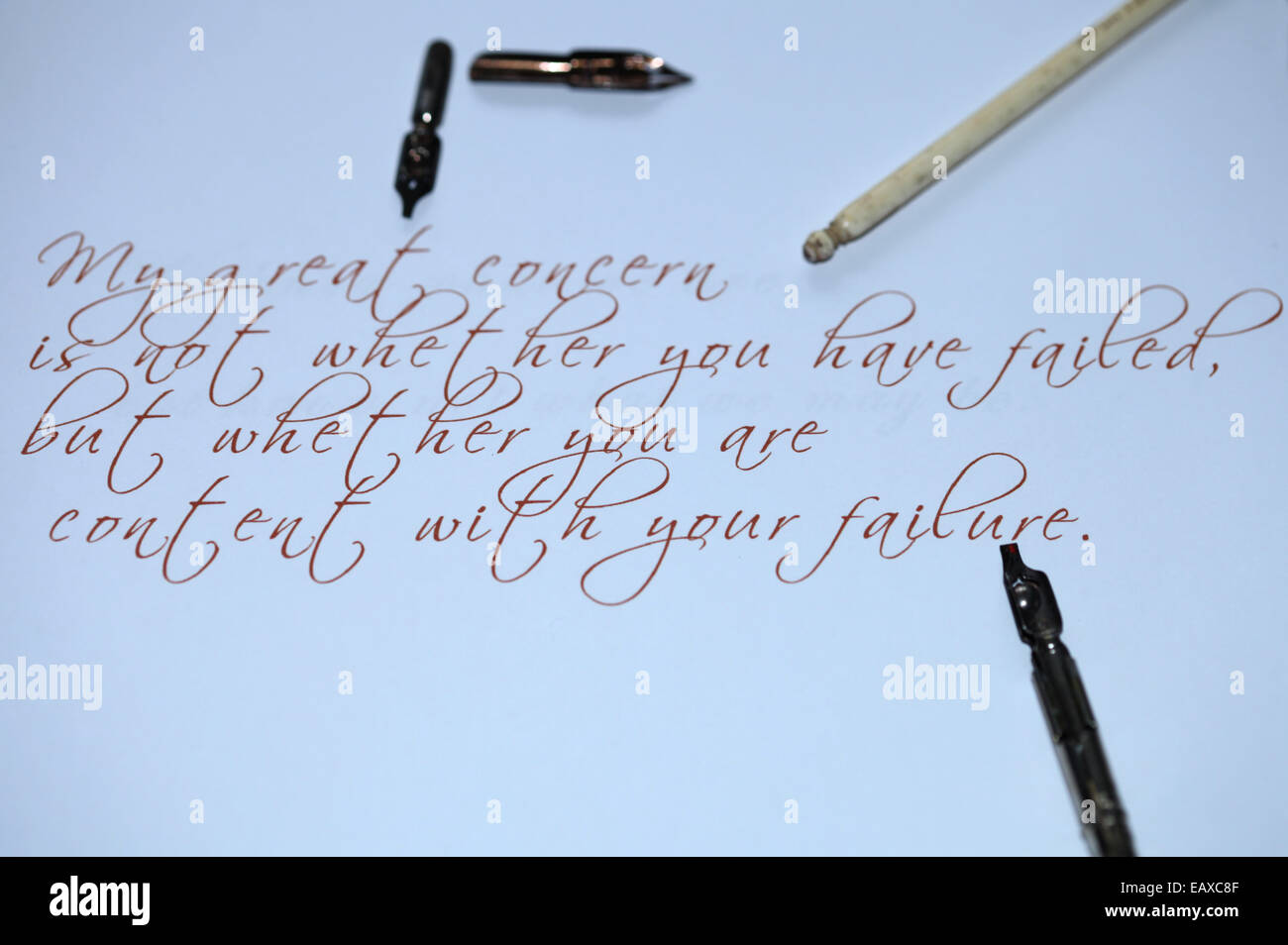 Hand written quote Stock Photo - Alamy
