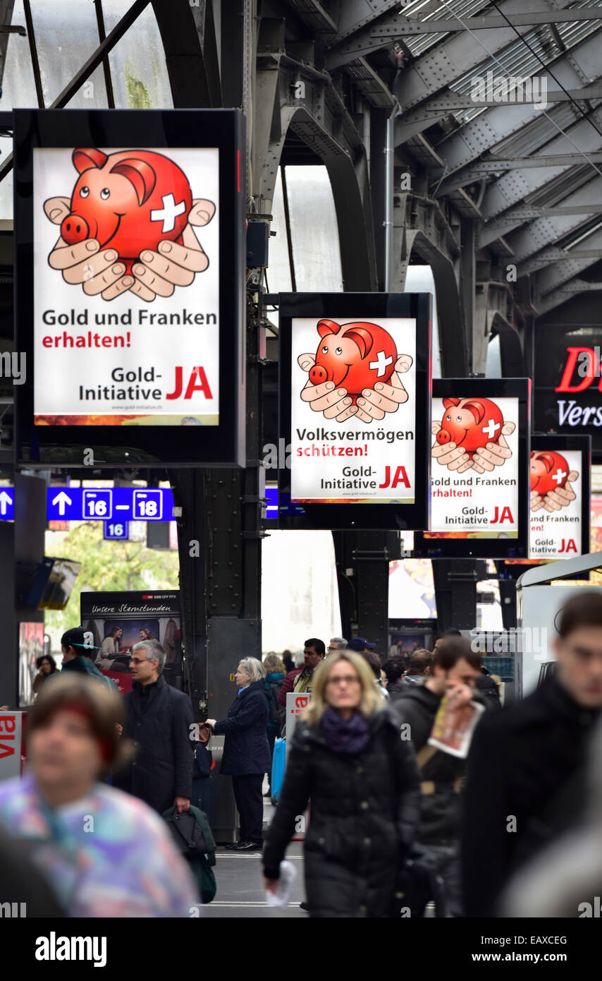 Zurich, Switzerland. 21st Nov, 2014. Plenty of referendum campaign ...