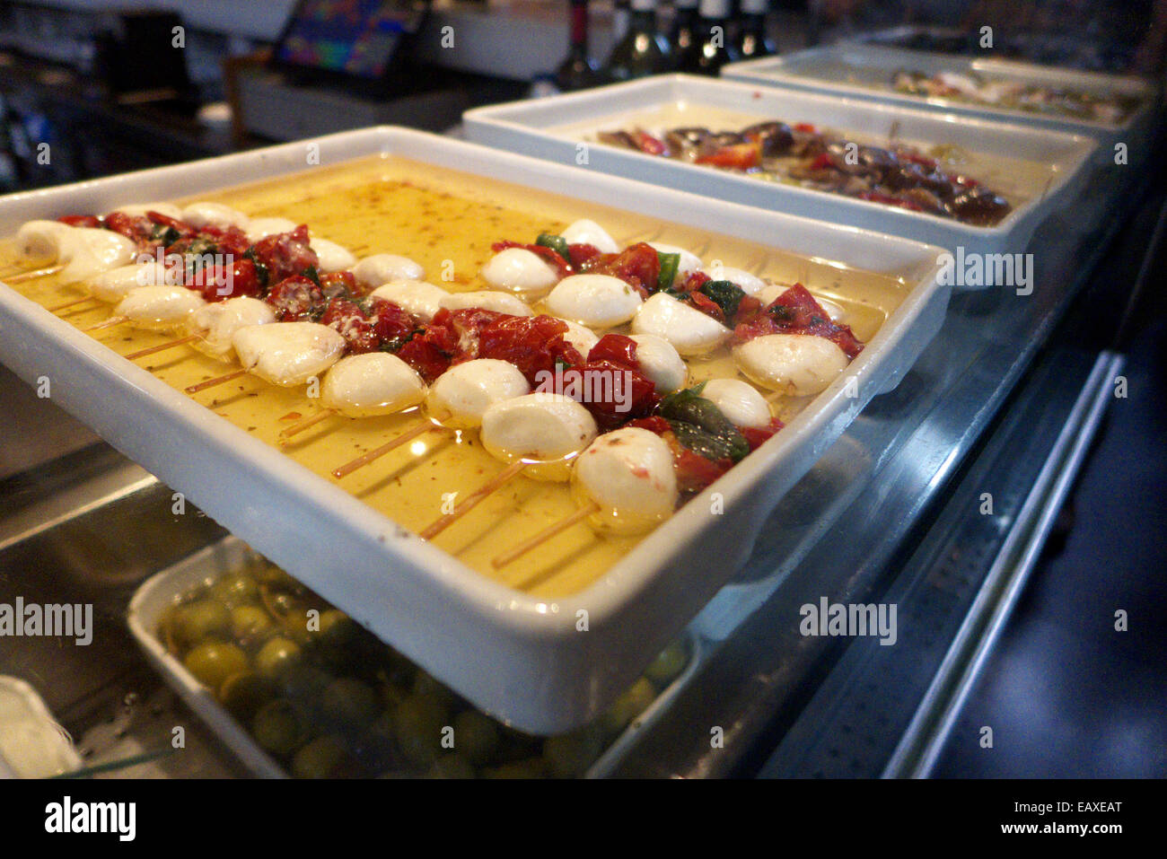 Spain Catalonia Barcelona restaurant traditional Spanish Tapas finger ...