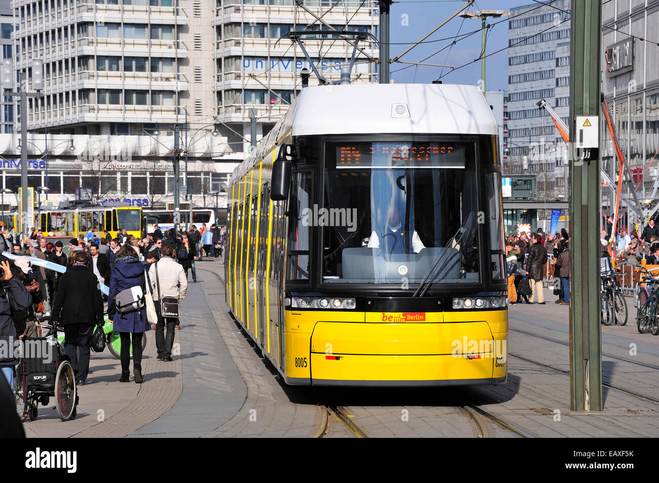 Berlin, Germany. Tram at a tram stop Stock Photo - Alamy