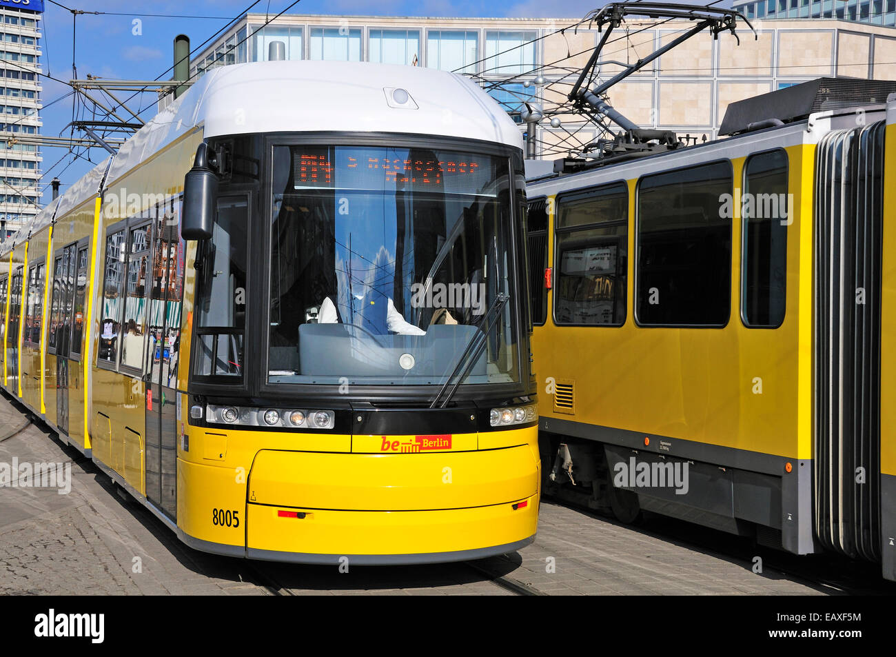 Berlin, Germany. Tram at a tram stop Stock Photo - Alamy
