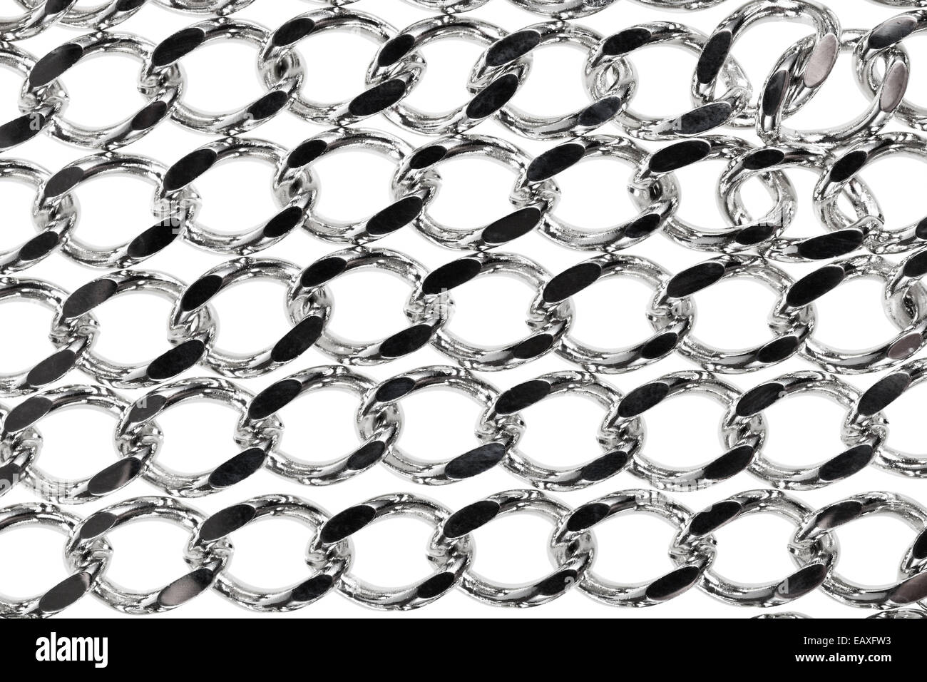 rows of metal chains close up isolated on white background Stock Photo ...