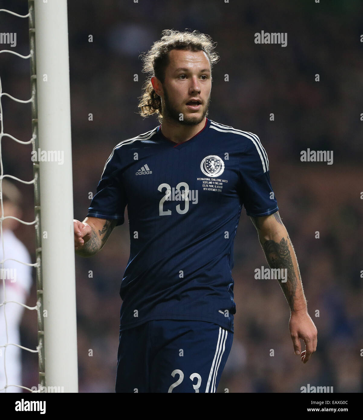 Glasgow, UK. 18th Nov, 2014. Scotland's Steven May in action ...