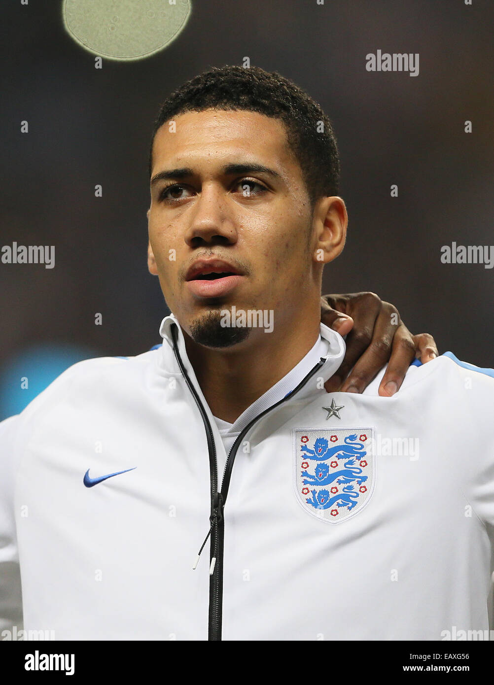 Glasgow, UK. 18th Nov, 2014. England's Chris Smalling in action ...