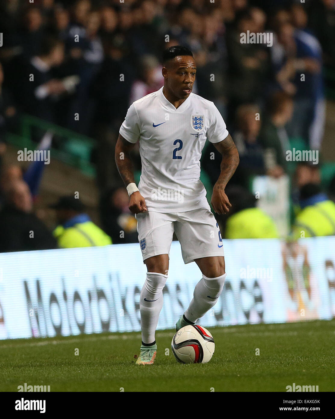 Glasgow, UK. 18th Nov, 2014. England's Nathanial Clyne in action ...