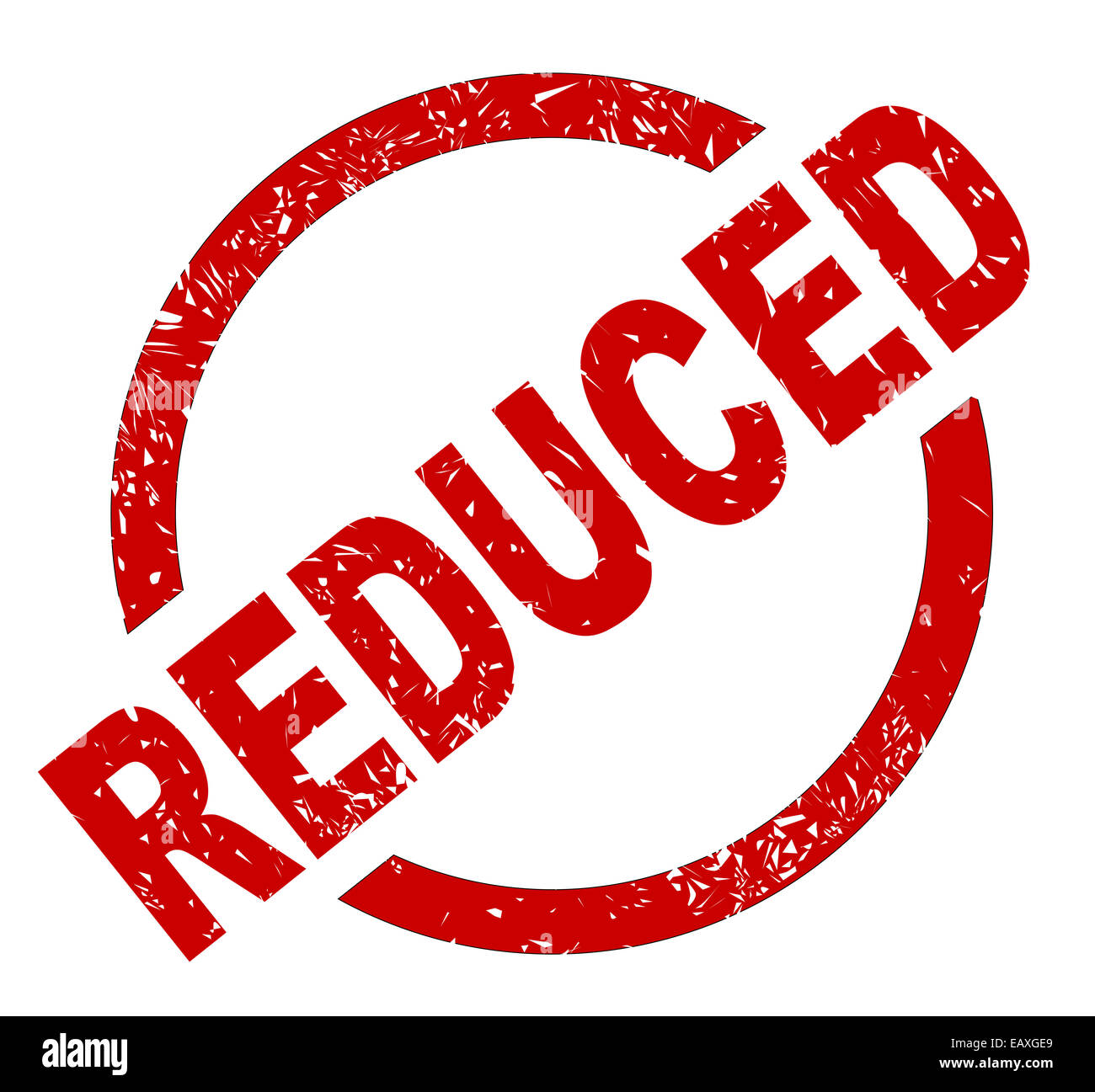 An reduced red ink stamp on a white background Stock Photo - Alamy