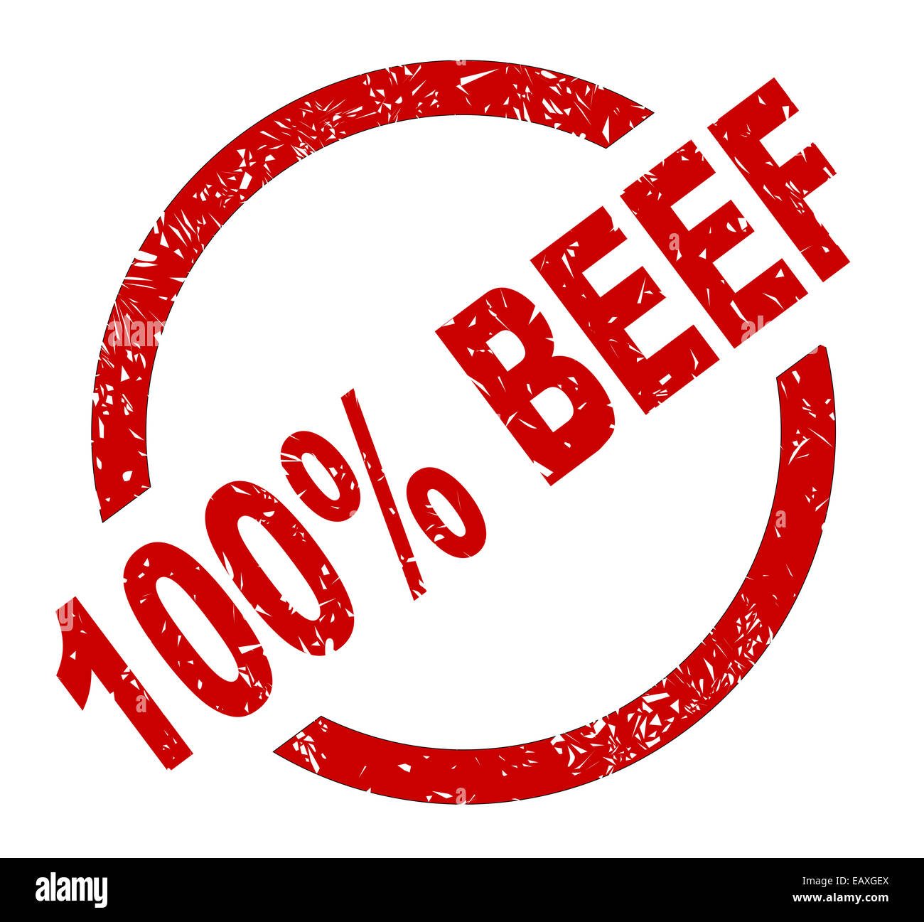 A 100 Percent Beef red ink stamp on a white background Stock Photo - Alamy