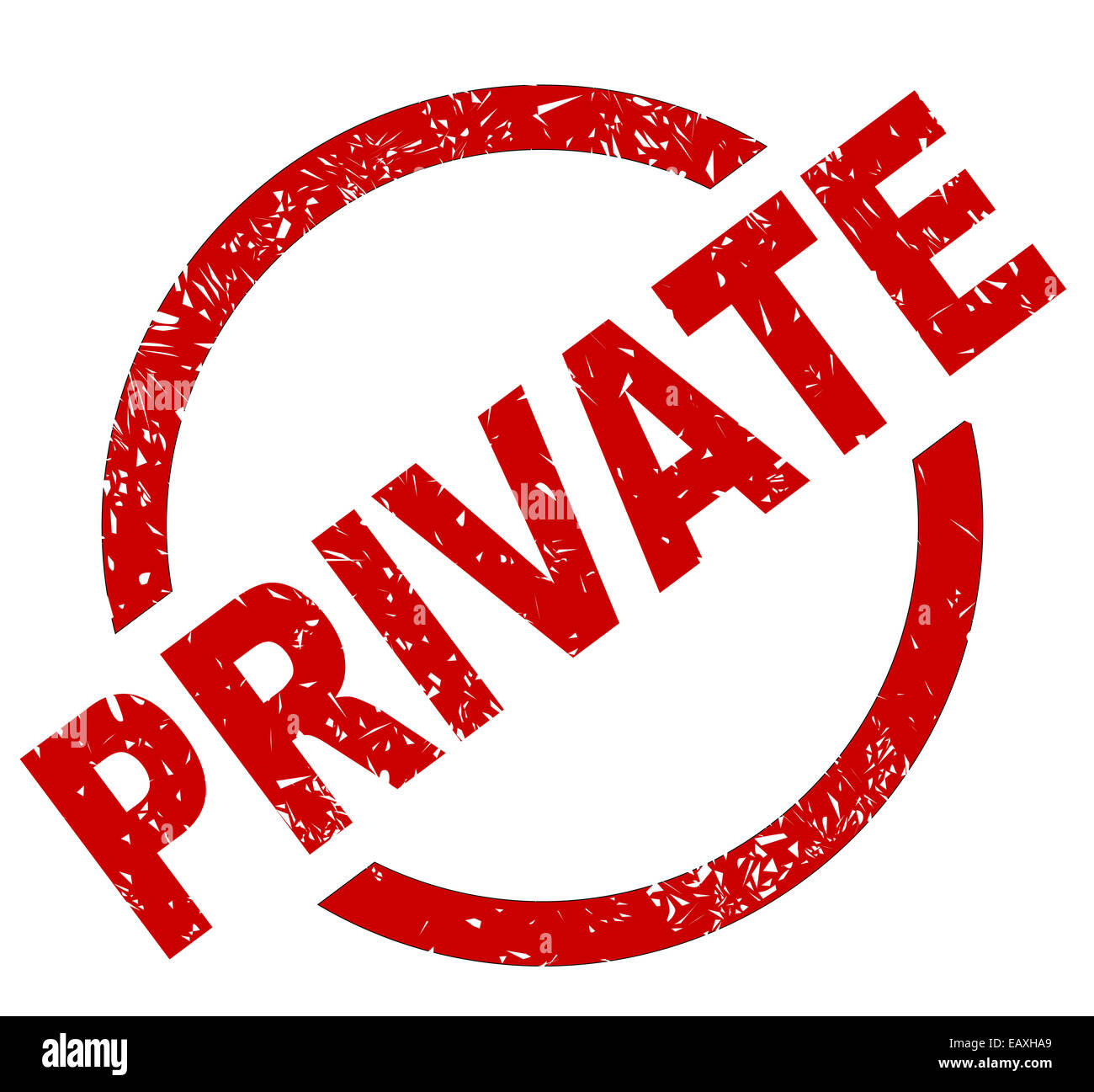 An private red ink stamp on a white background Stock Photo - Alamy