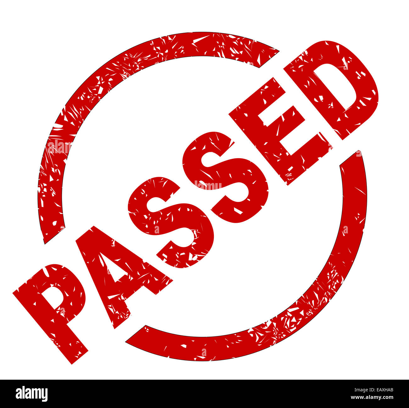 An passed red ink stamp on a white background Stock Photo - Alamy