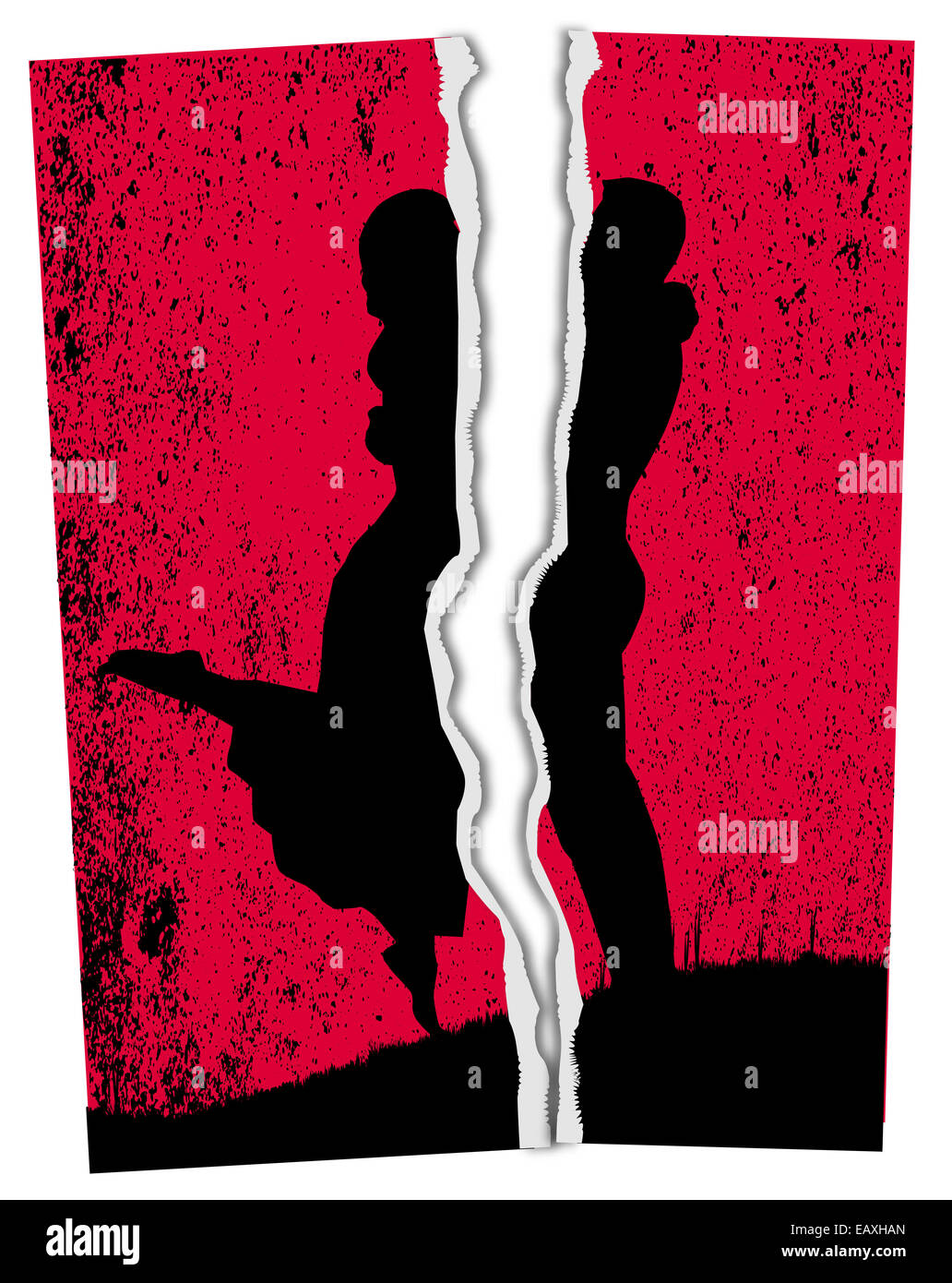 Old fashioned sepia background to a couple splitting up Stock Photo - Alamy