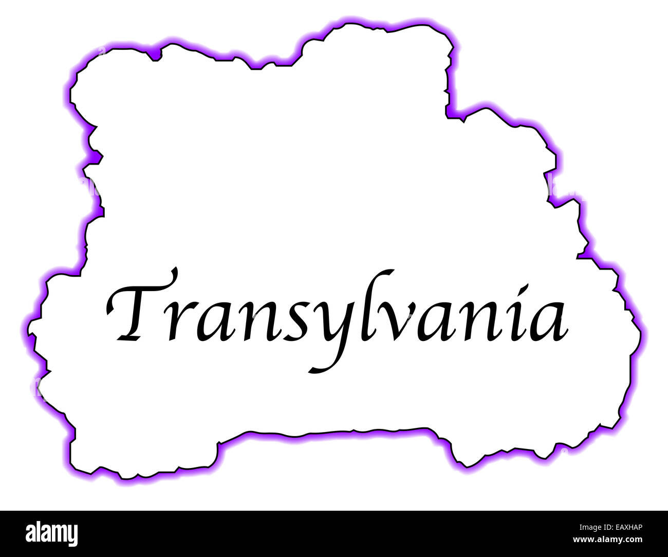 Outline map of Transylvania over a white background Stock Photo - Alamy
