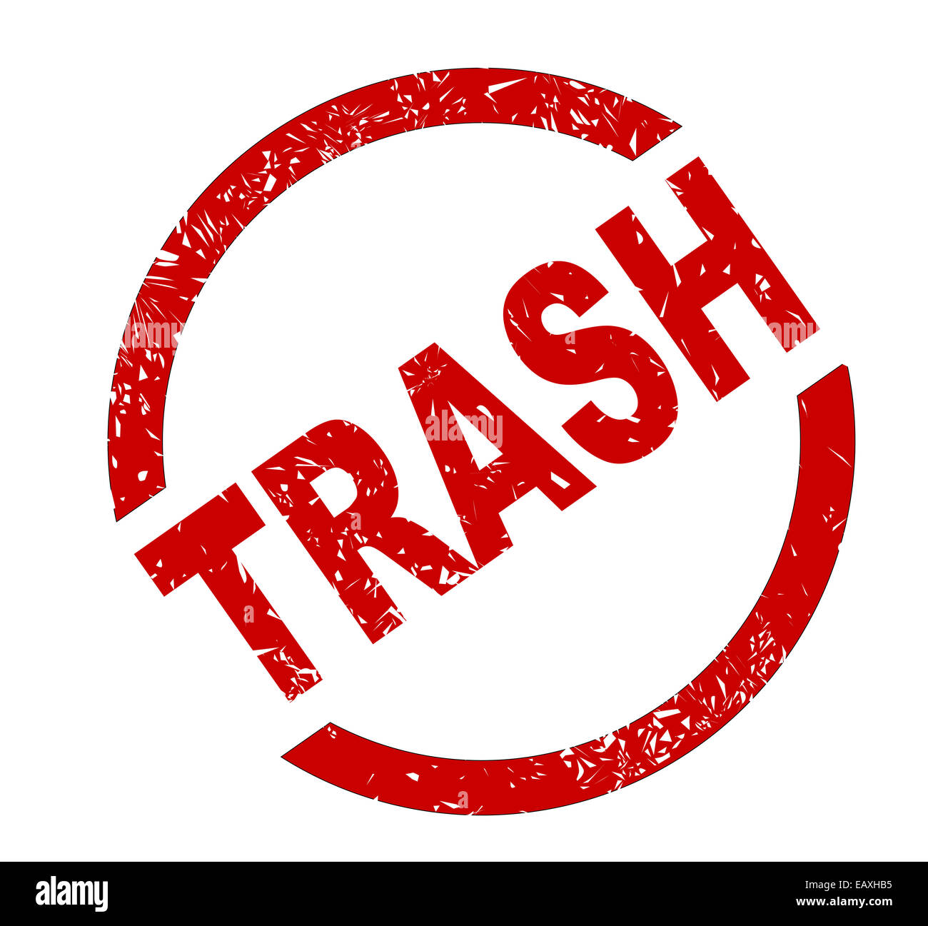 A trash red ink stamp over a white background Stock Photo - Alamy