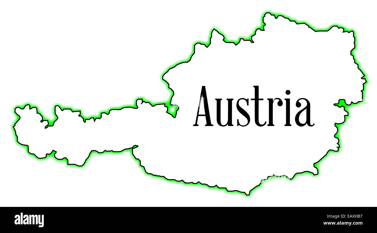Outline map of Austria over a white background Stock Photo - Alamy