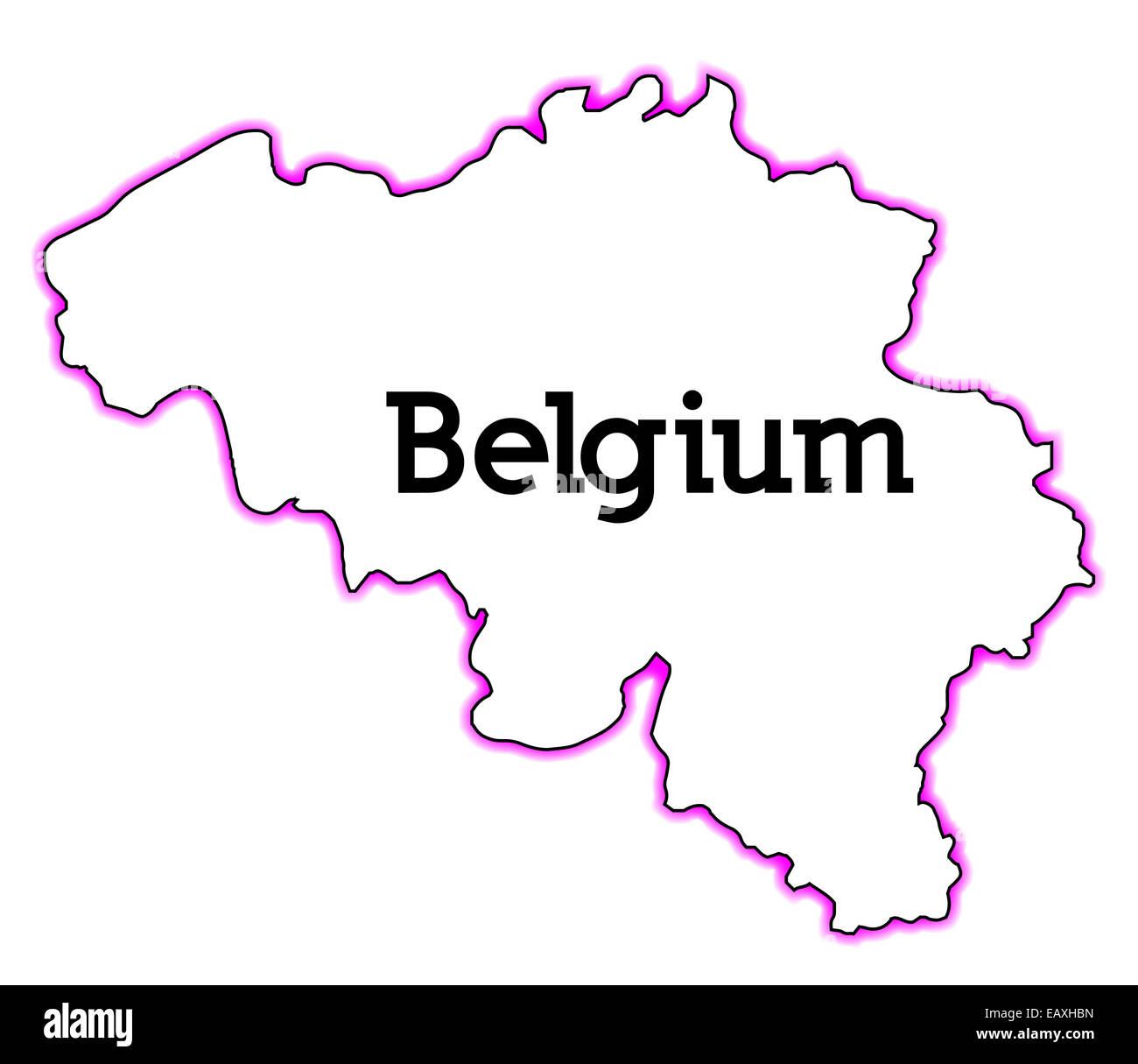 Outline map of Belgium over a white background Stock Photo - Alamy
