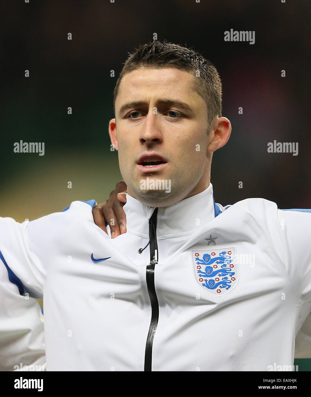 Glasgow, UK. 18th Nov, 2014. England's Gary Cahill in action ...