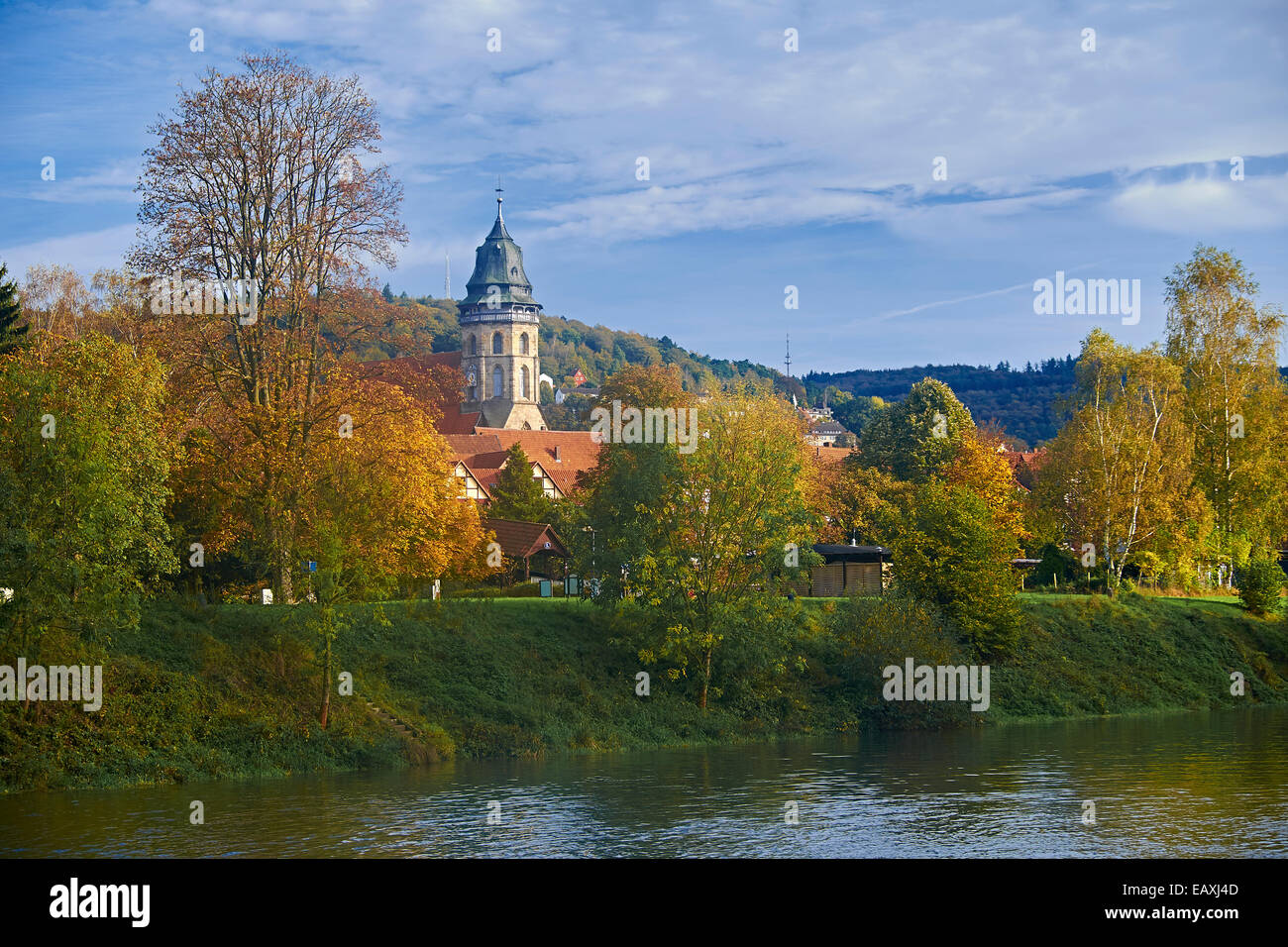 Old Town with St. Blasius Church, Hann. Münden, Germany Stock Photo - Alamy