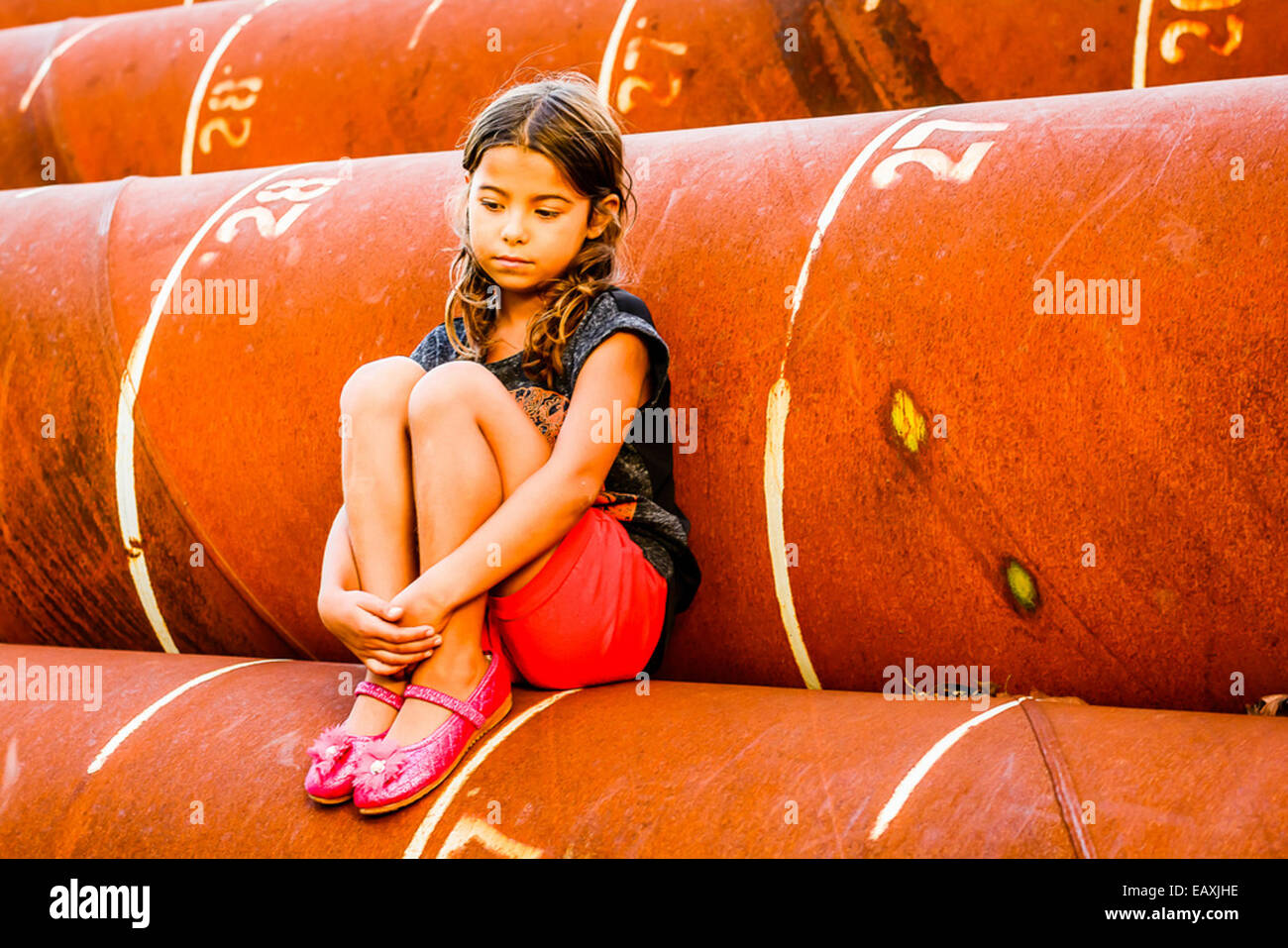 Child with pipes hi-res stock photography and images - Alamy