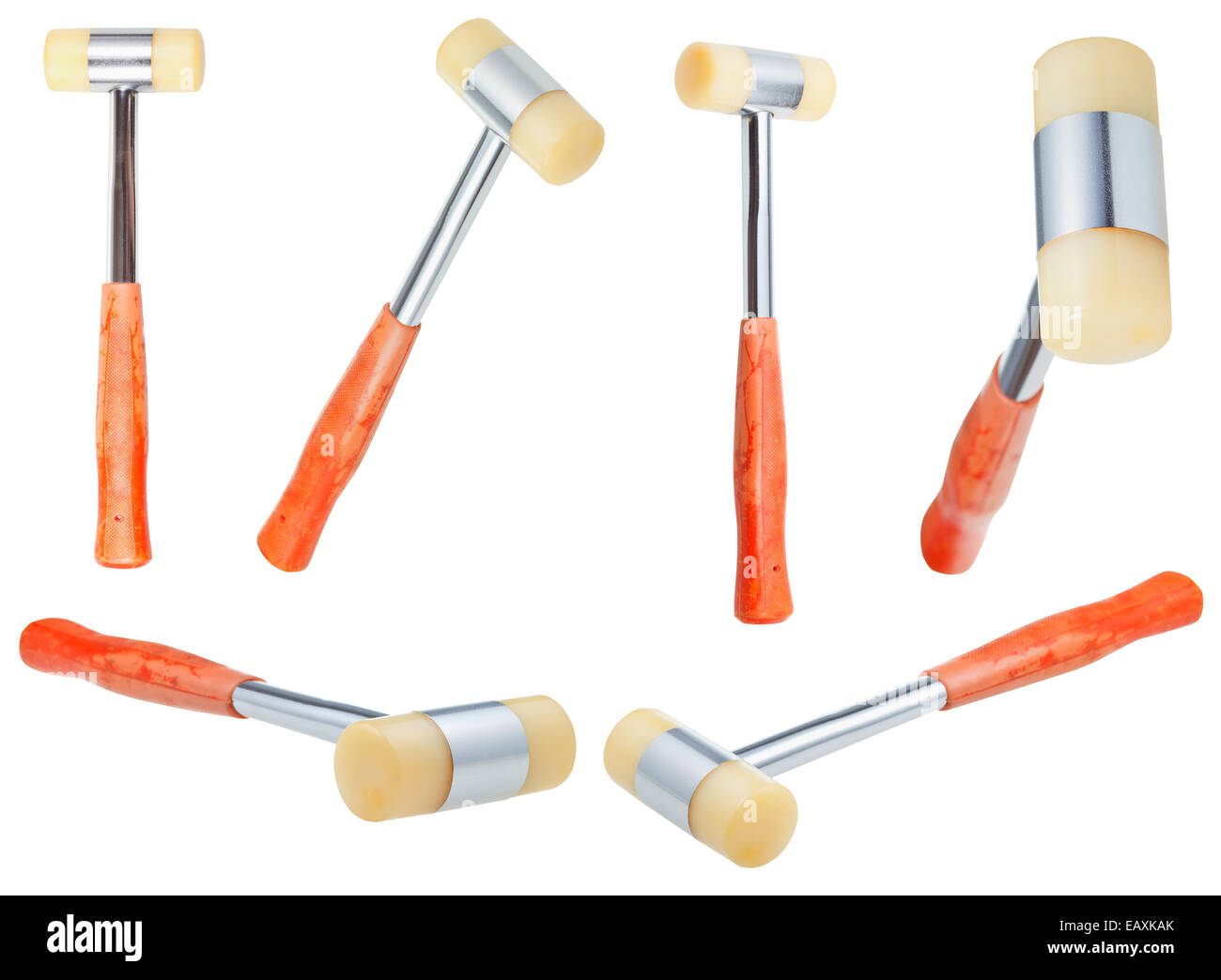 set of Soft-faced Hammers isolated on white background Stock Photo - Alamy