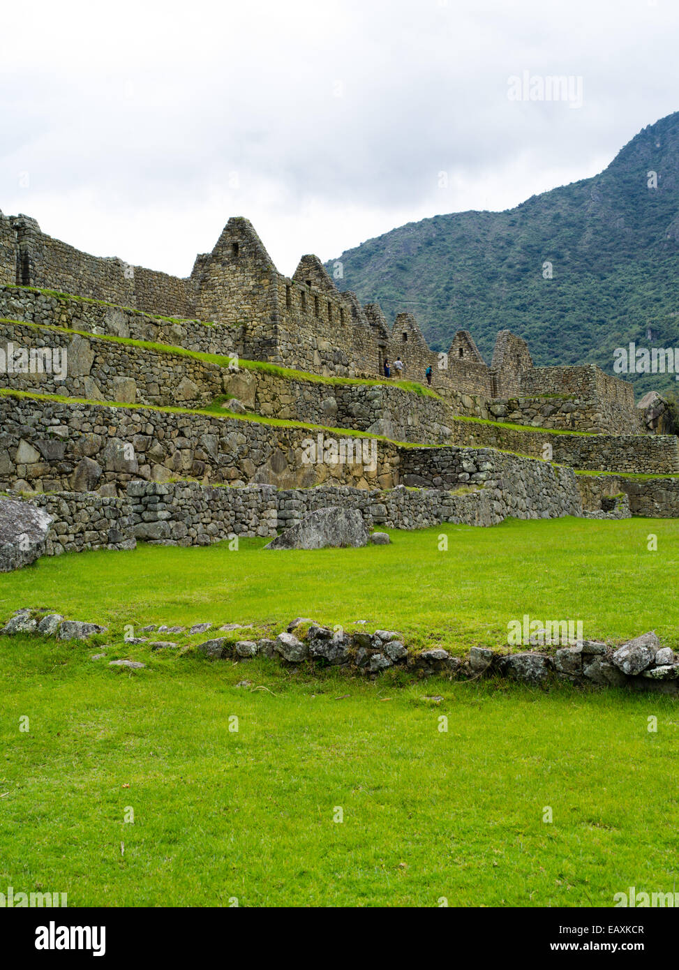 View of the Main Plaza at the Incan ruins of Machu Picchu, near Aguas ...