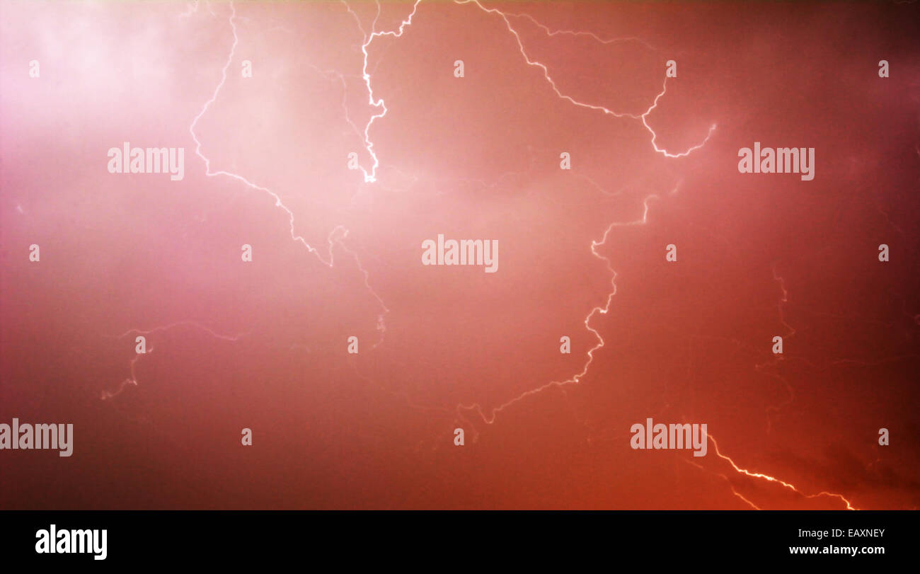Lightning strike with post production Stock Photo - Alamy