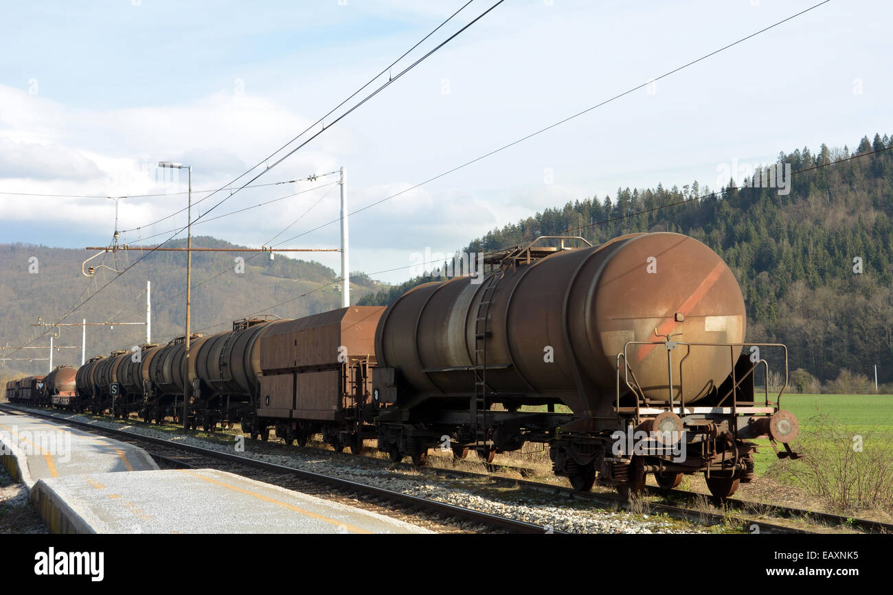 These wagons are used for transporting liquid Stock Photo - Alamy