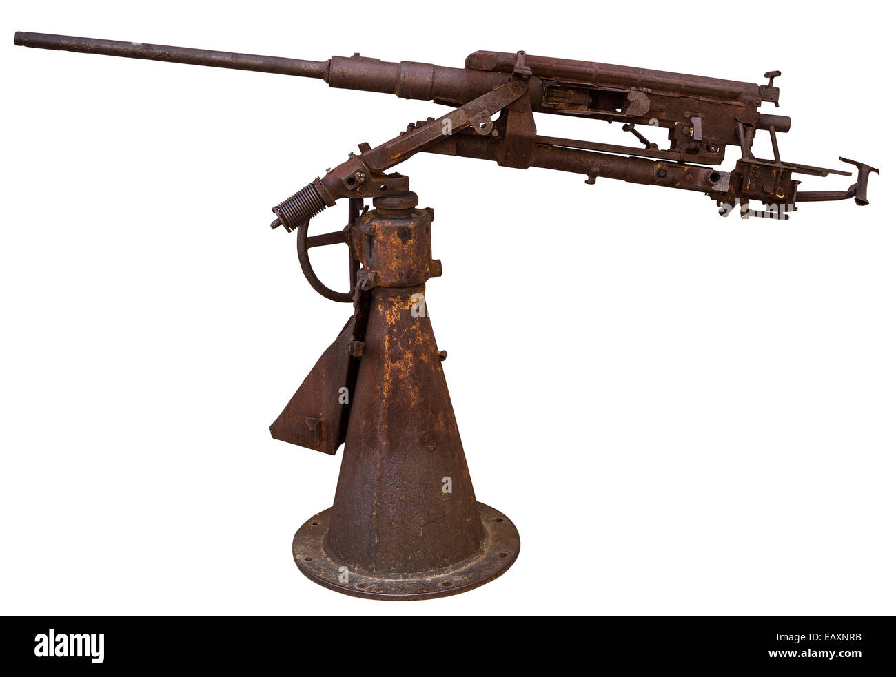 Rusty machine gun, on a white background Stock Photo - Alamy