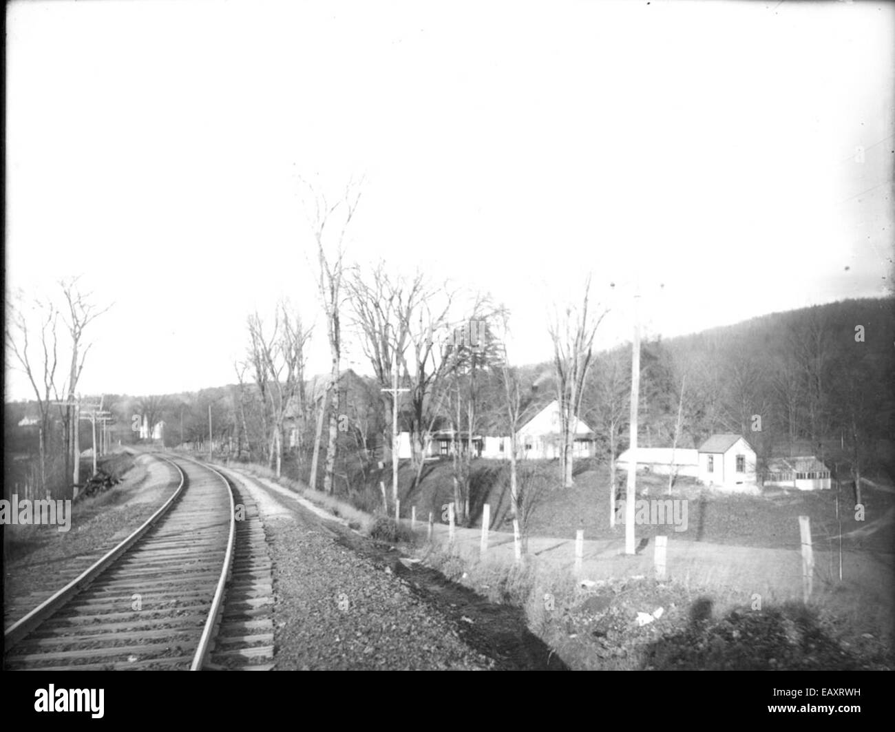 This image shows the train tracks running through Keene, New Hampshire ...