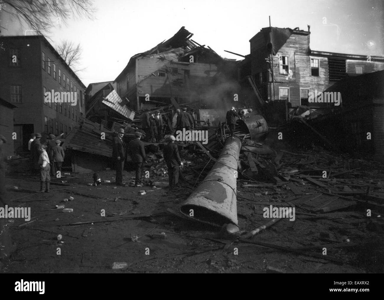 Boiler explosion caused Black and White Stock Photos & Images - Alamy