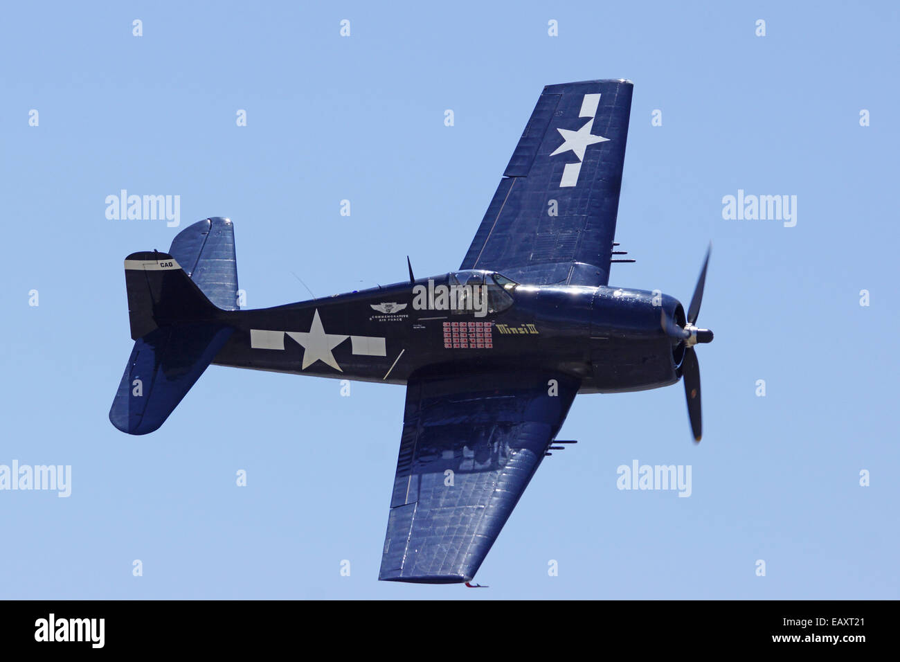 Vintage WWII F6 Hellcat Airplane at 2014 Planes of Fame Air Show Stock ...