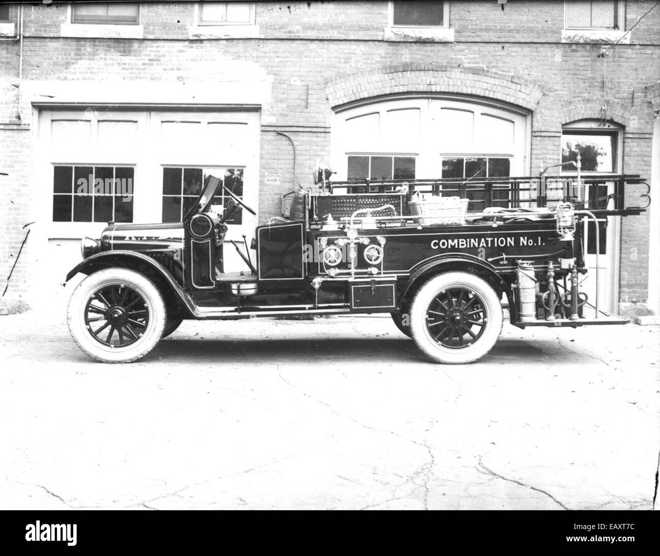 A photograph of a motorized fire engine, made by Bion Whitehouse, in ...