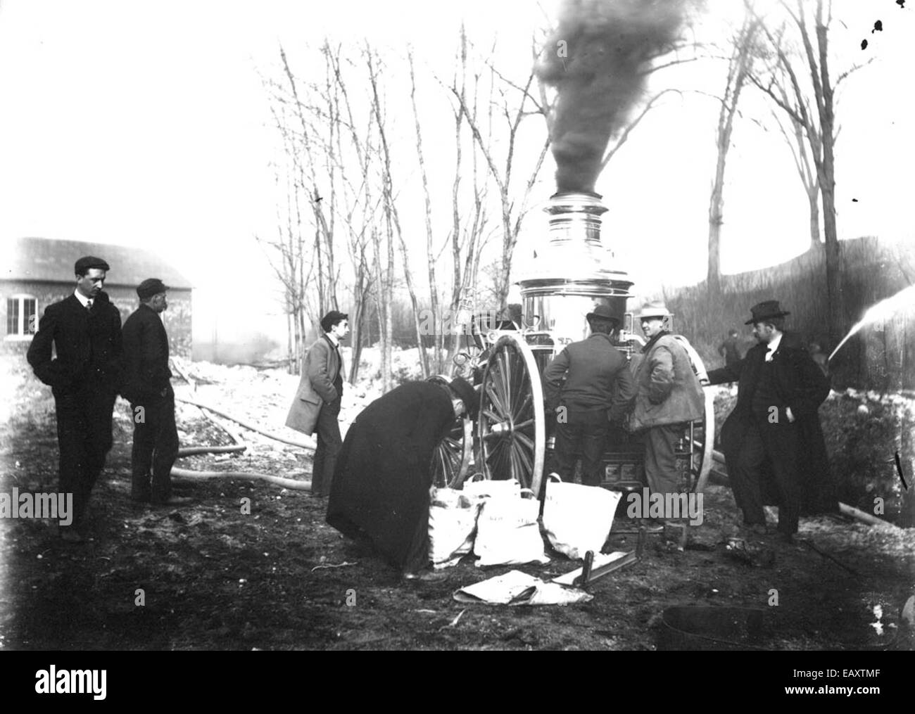 The steam fire engine, designed by Bion Whitehouse, stands as a ...