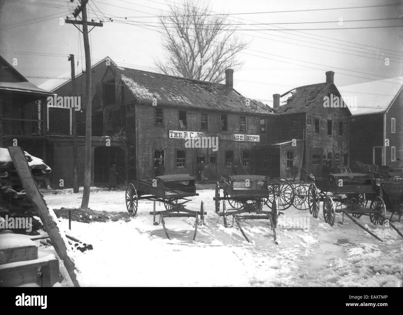 The fire-damaged R.C. Jo Carriage Shops in Keene, New Hampshire, stands ...