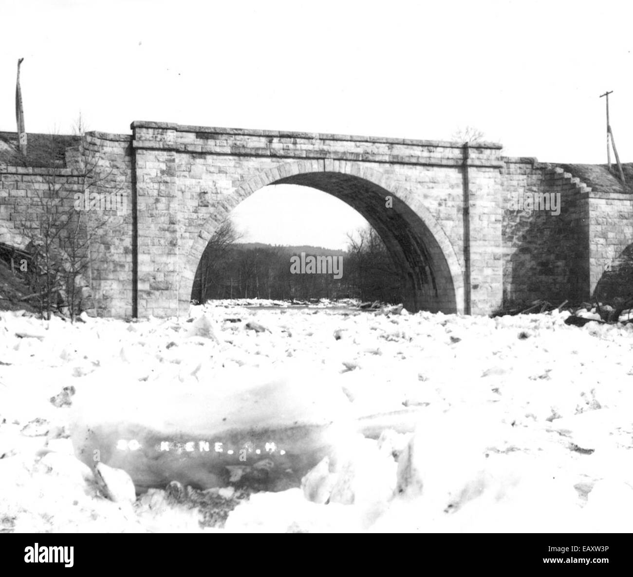 The stone arch railroad bridge in South Keene, New Hampshire, designed ...