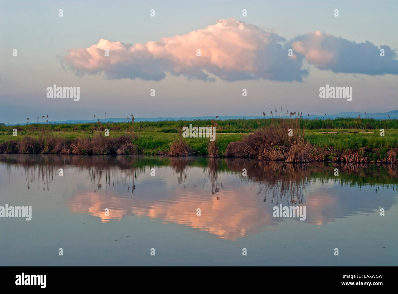 Agamon sunrise Reflection Stock Photo - Alamy