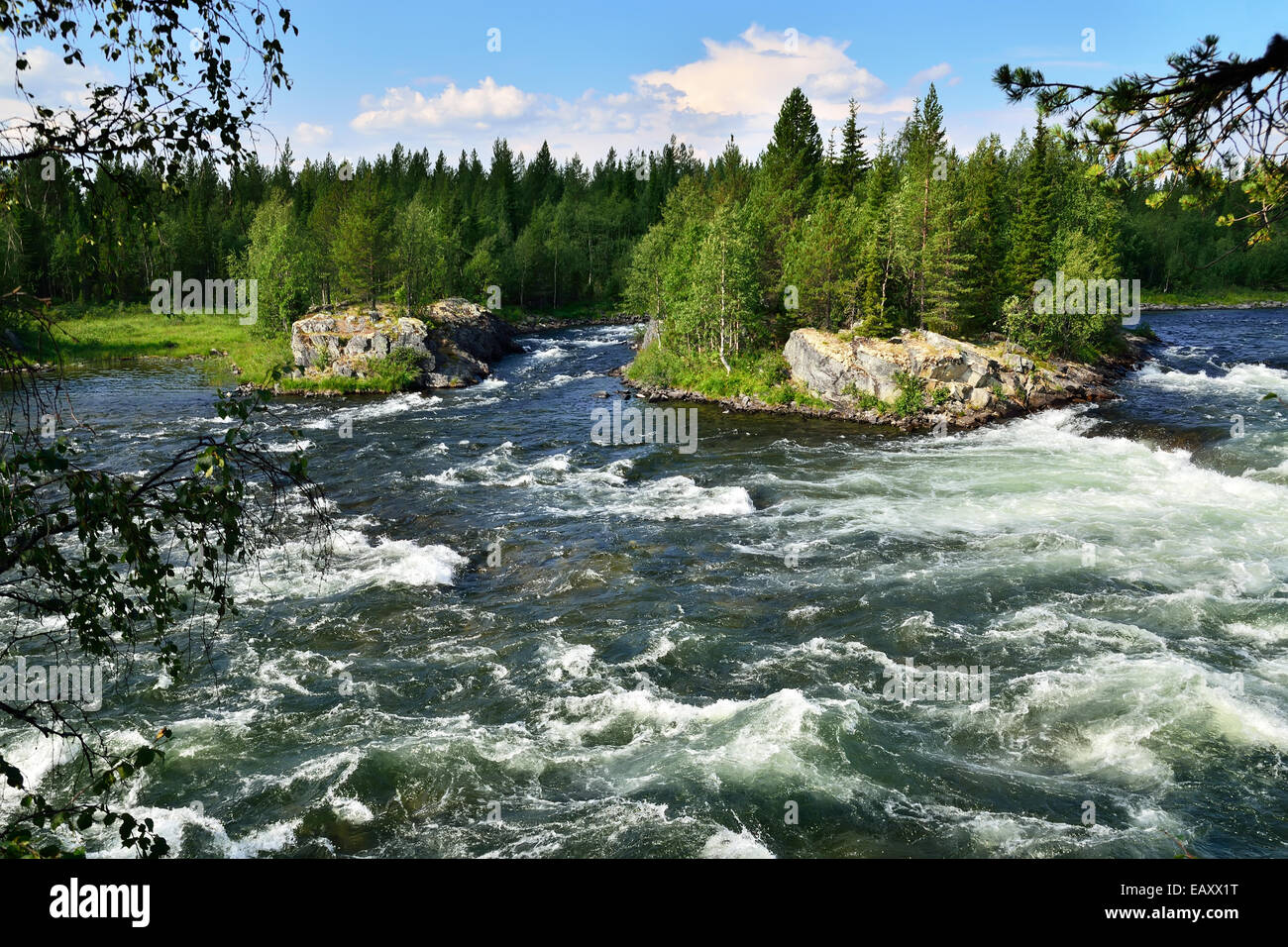 Threshold Padun on Umba River. Kola peninsula, Russia Stock Photo - Alamy