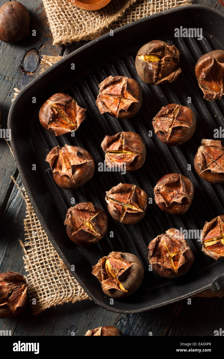 Hot Brown Roasted Chestnuts Ready to Eat Stock Photo - Alamy